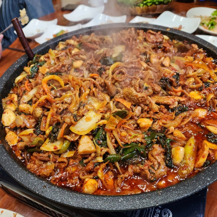 밀양 위양지 맛집 뜰마당 오리불고기와 도토리묵이 맛있었던 가족 외식으로 만족스러운 식당 네이버 블로그