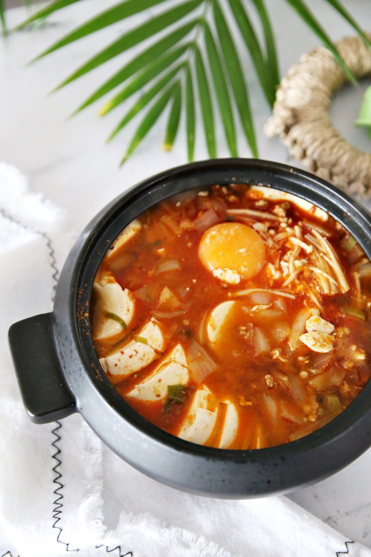순두부찌개 끓이는법 돼지고기 순두부찌개 양념 레시피 네이버 블로그