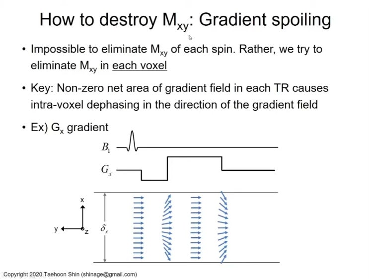 MRI pulse sequence 4. Gradient echo 응용 - spoiling(incoherent) FLASH ...