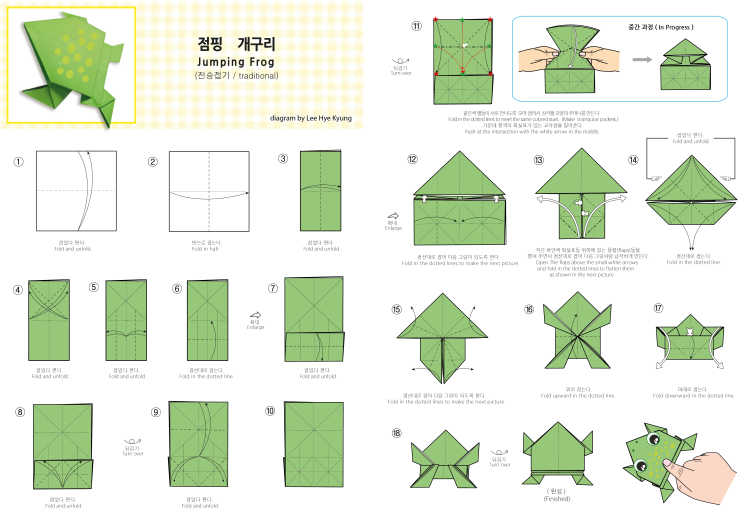 쉬운종이접기 개구리 종이접기 올챙이 종이접기 네이버 블로그