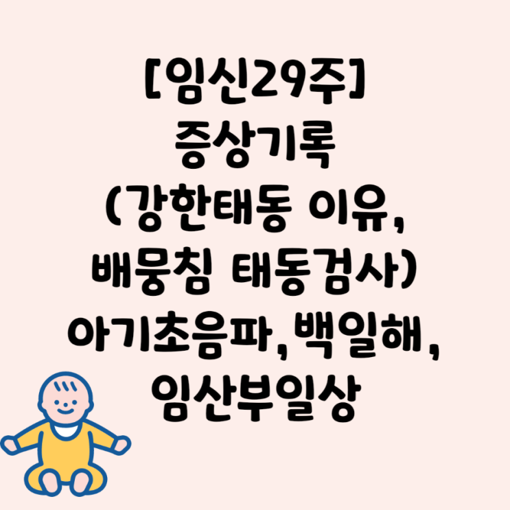 임신29주 증상기록태동배뭉침 응급실 태동검사 초음파 백일해 임산부일상 네이버 블로그