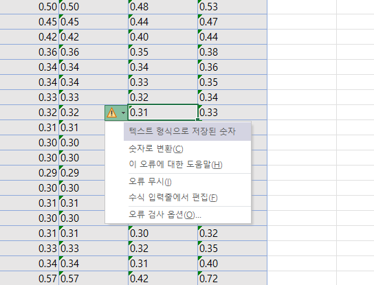 Excel 숫자 오류 숫자서식으로 변경하기텍스트형식으로 저장된 숫자 네이버 블로그