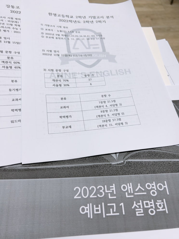 명일동영어학원고덕역영어학원 앤스영어 고등부 설명회 후기 및 못오신 분들을 위한 상담 예약안내 네이버 블로그