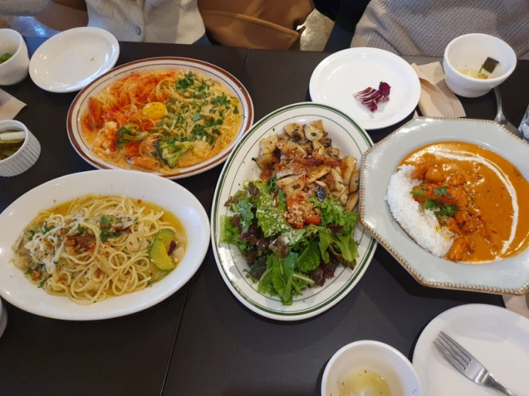 전주 덕진동1가 카페트럼펫구운버섯샐러드 치킨버터카레 명란오일파스타 매운크림새우파스타 네이버 블로그