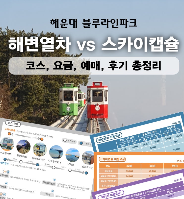 부산 3 해운대 블루라인파크 코스요금예매후기 총정리해변열차vs스카이캡슐 네이버 블로그