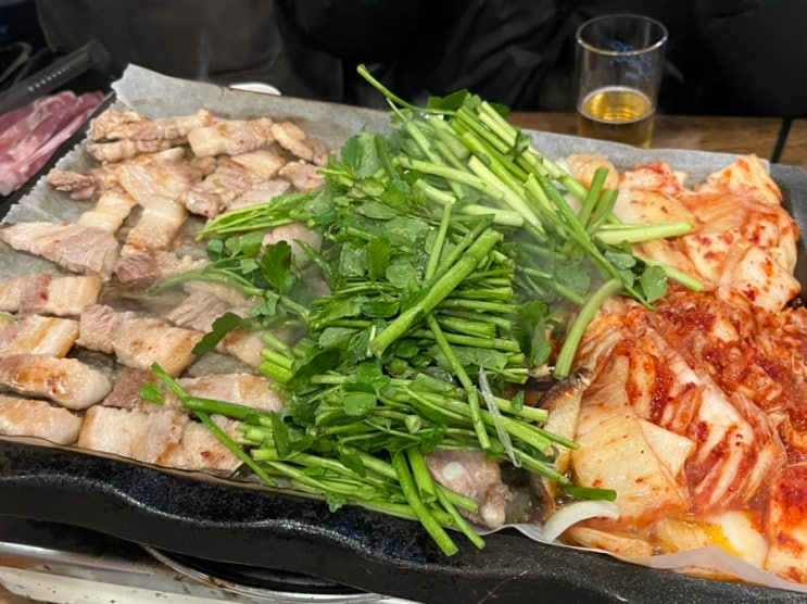 영등포구청역 미나리 삼겹살 맛집 미나리우리삼겹 본점 내돈내산 후기 네이버 블로그