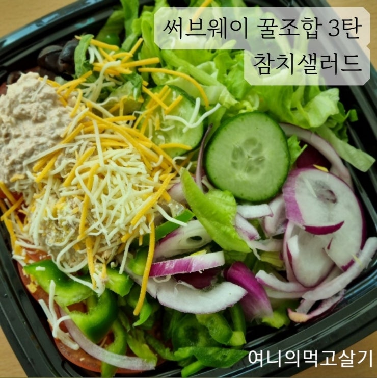 써브웨이 꿀조합 3탄 참치 샐러드 포장 1개로 두 끼 먹기 소스 조합 네이버 블로그