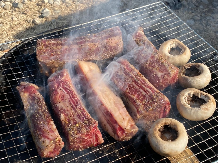 캠핑요리 하이마블 우대갈비 캠핑요리의 꽃 우대갈비 숯불구이 네이버 블로그