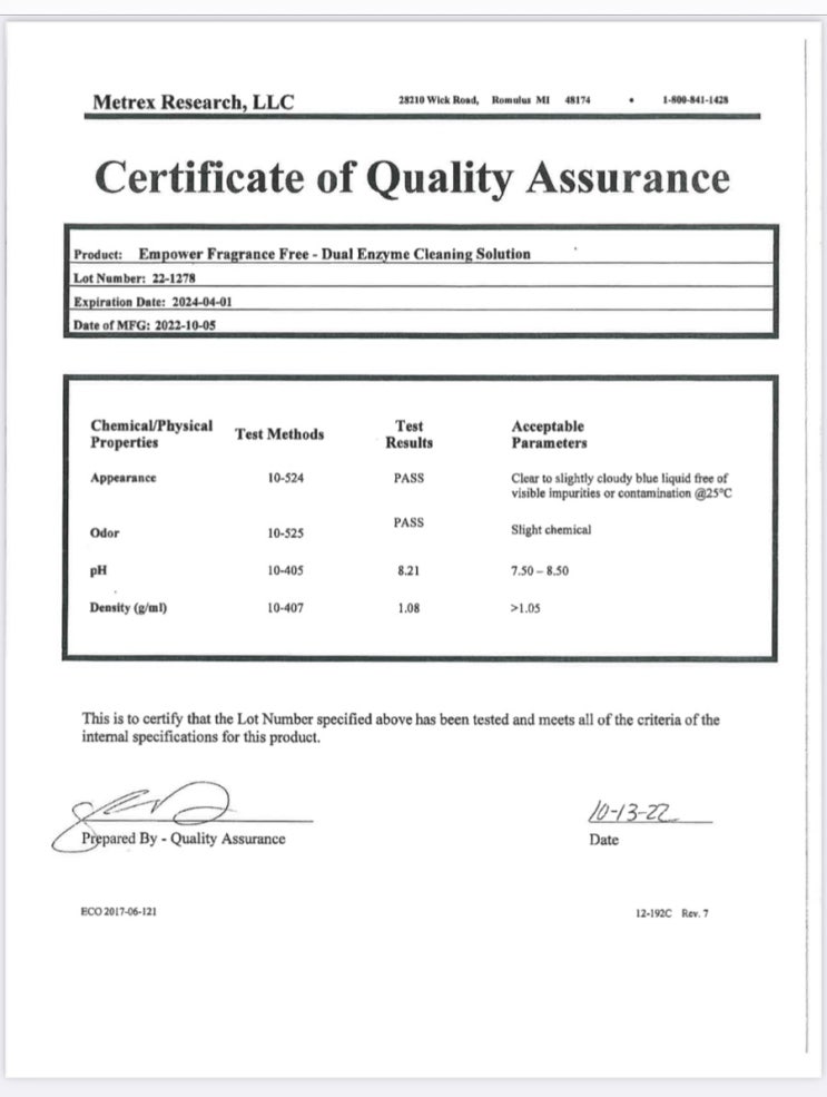 의료기기세정제 엠파워(Empower) COA : 네이버 블로그
