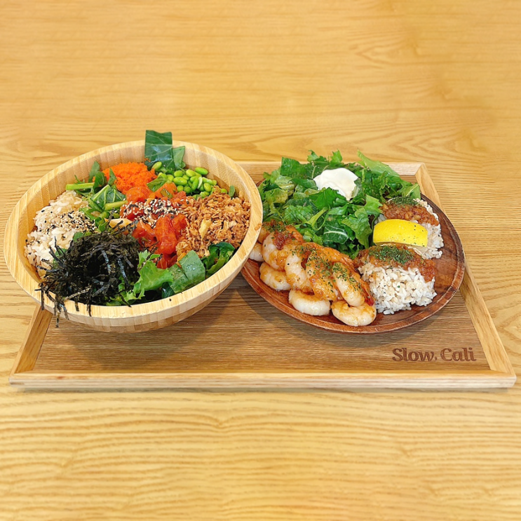 정자역 맛집 슬로우캘리 연어 포케 샐러드와 갈릭쉬림프 추천 네이버 블로그