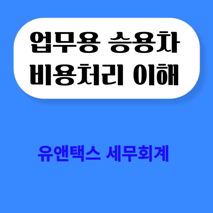 업무용승용차업무용차량 비용처리 이해 네이버 블로그