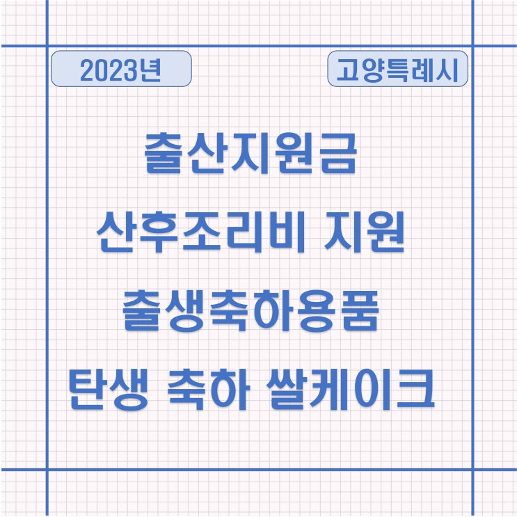 육아정보 23년 고양시 출산지원사업 총정리출산지원금 산후조리비 지원 출생축하용품 탄생 축하 쌀 케이크 등 네이버 블로그