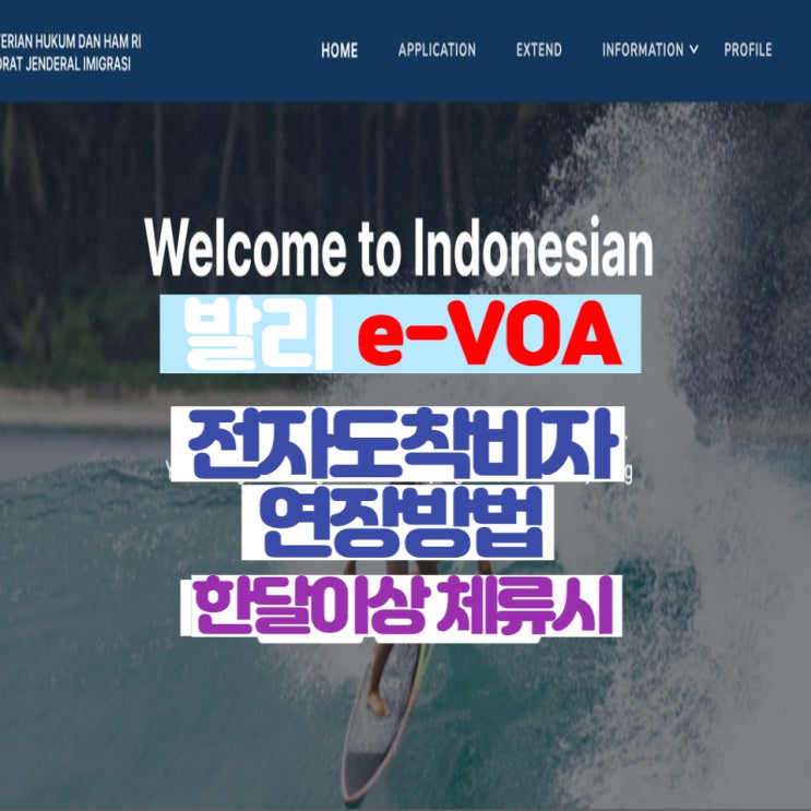 [발리🇮🇩 ] 웹사이트를 통한 이민국 방문없이 전자도착비자(e-VOA) 연장하는 방법(최대 60일간 체류) : 네이버 블로그