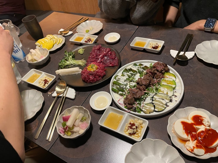 신대방삼거리역 우곳간보라매점 🕊️ 뭉티기 육회 육사시미 제비추리와야채구이 내돈내먹 손님대접하기좋은곳 첫방