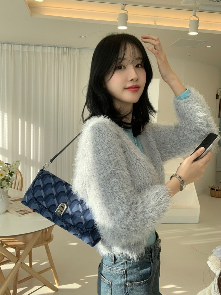 로사케이 진스 모노그램 바게트백 Y2k 데님 가방 추천 정채연 가방 네이버 블로그