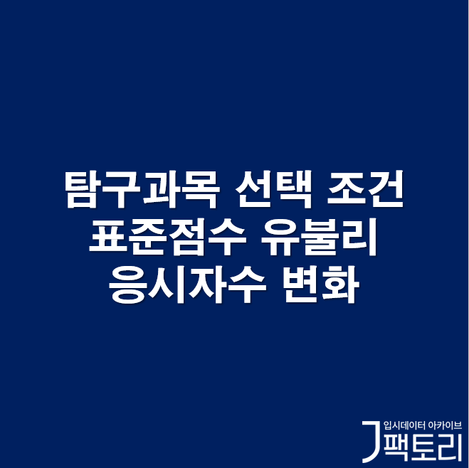 과탐 사탐 선택과목 결정하기 난이도 응시자수 네이버 블로그