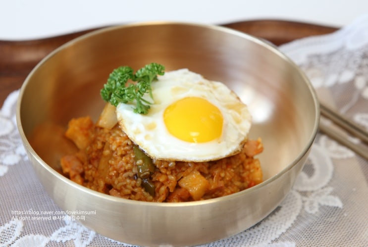 깍두기 볶음밥 레시피 백종원 김치볶음밥 햄 넣고 간단한 저녁메뉴 추천 : 네이버 블로그