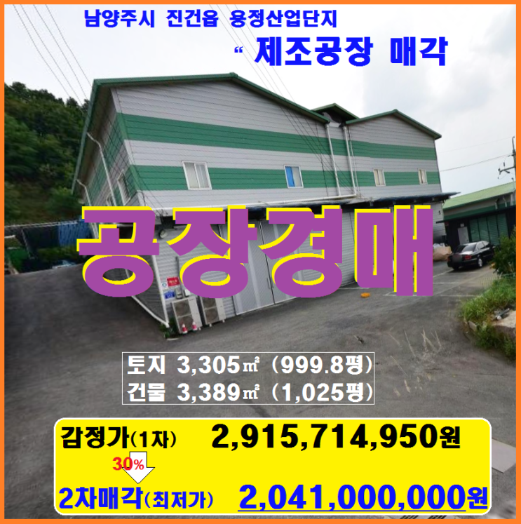 남양주시 공장경매건진건읍 용정산업단지 공장4동 및 부지 1천평 2차경매건2021타경 5358호323 네이버 블로그