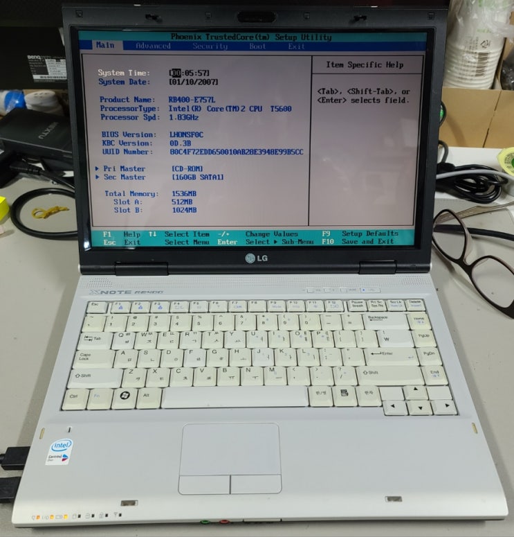 (부품용)LG XNOTE RB-400, 구형노트북 외형은 깨끗한 편 입니다. : 네이버 블로그