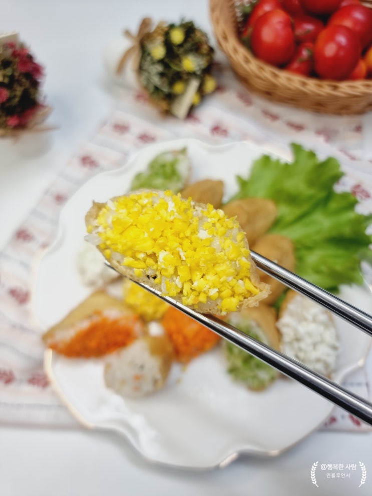 계란유부초밥 만들기 오이 당근 계란 토핑 유부초밥 맛있게 만드는 법 네이버 블로그