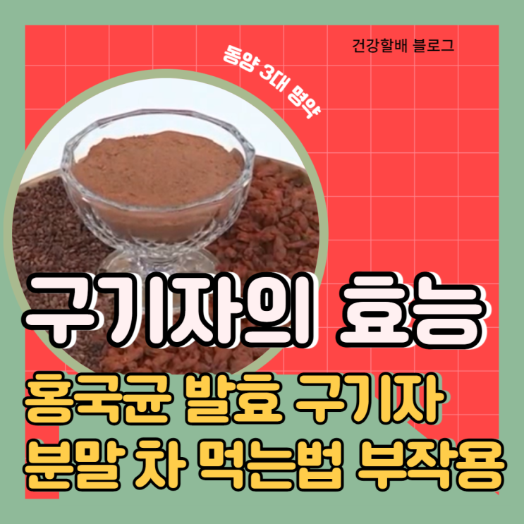 구기자의 효능 홍국균 발효 구기자 분말 차 먹는 법 부작용 네이버 블로그