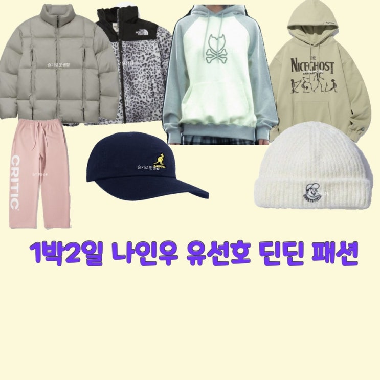 나인우 유선호 딘딘 김종민 연정훈 1박2일 166회 후드티 바지 패딩 모자 비니 옷 패션 네이버 블로그