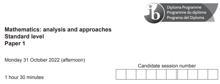 IB MATH AA SL PAST PAPER 1 Full Solution [IB MATH 기출문제] (2022 NOV TZ0 ...