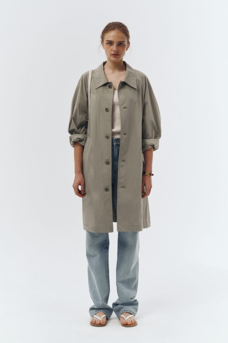 [Dunst] 던스트 APRIL-SHOWER HALF TRENCH LIGHT KHAKI / 23 던스트 하프 트렌치 코트 ...