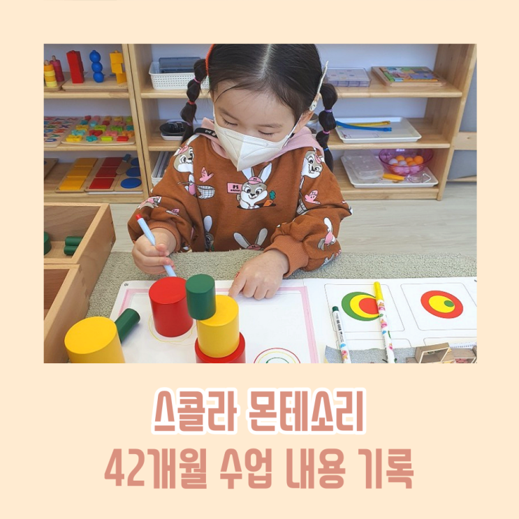 스콜라몬테소리 일상 감각 언어 수 영역 수업 기록 42개월 유아 발달 네이버 블로그