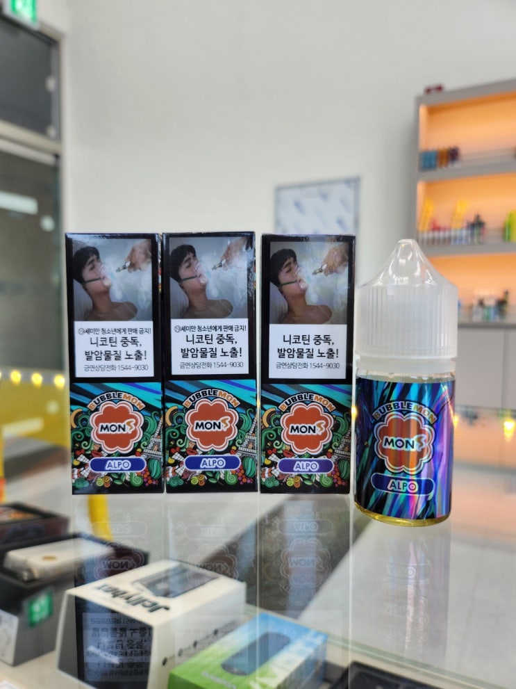 진주전자담배 베이프큐 진주혁신도시점🍇 ‼️재입고‼️ 버블몬 액상하면 가장 유명한 알로에 포도 액상 버블몬 몽스 알포