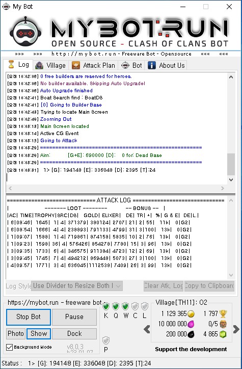 클래시오브클랜 마이봇 최신 버전 (2023년 2월 20일, COC MyBot-MBR_v8.0.3_Alpha4) : 네이버 블로그