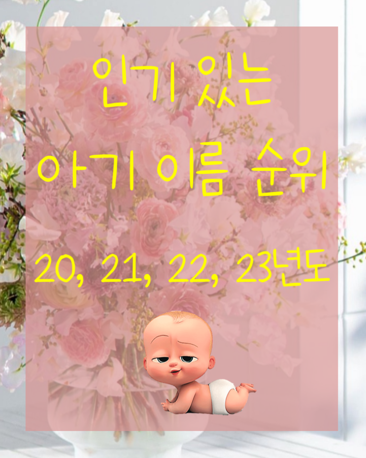 인기 있는 아기이름 순위 20 21 22 23년도 기준 네이버 블로그
