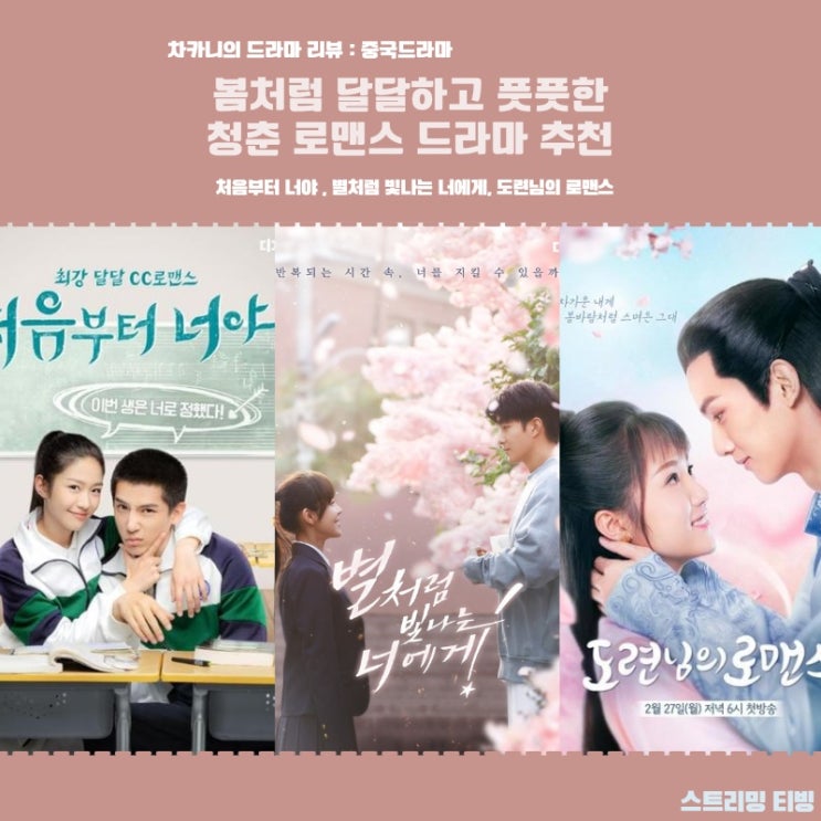 중국드라마 봄처럼 달달한 청춘 로맨스 중드 추천 처음부터 너야 별처럼 빛나는 너에게 도련님의 로맨스 네이버 블로그
