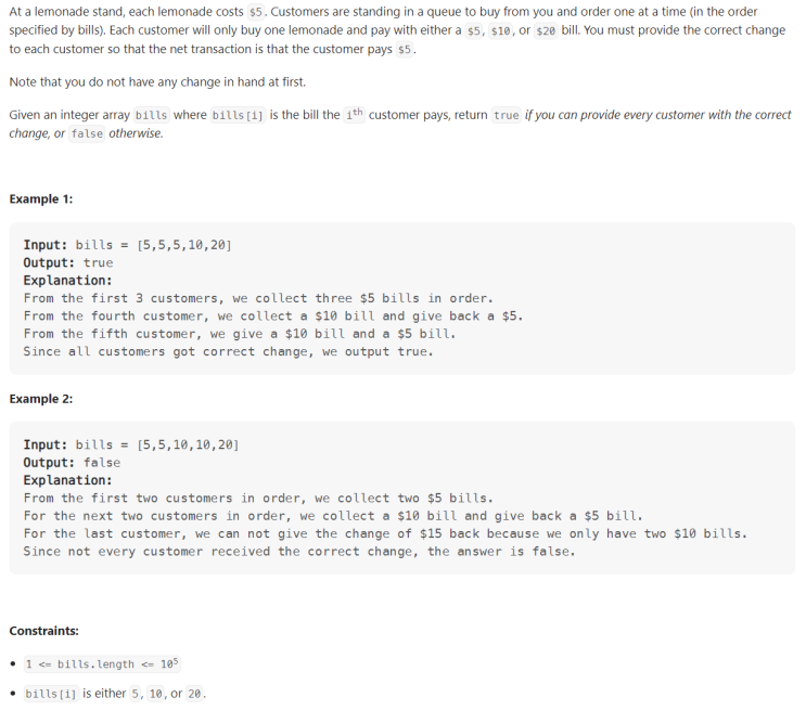 JAVA_Lemonade Change_LeetCode 860 : 네이버 블로그