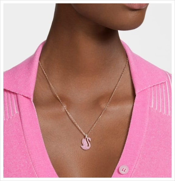 스와로브스키 스완 목걸이 핑크 swan 로즈골드 톤 플래팅 5647552 : 네이버 블로그