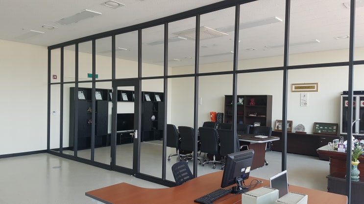 인천 청라 칸막이 공사 사무실 유리 칸막이 현장 리뷰 : 네이버 블로그