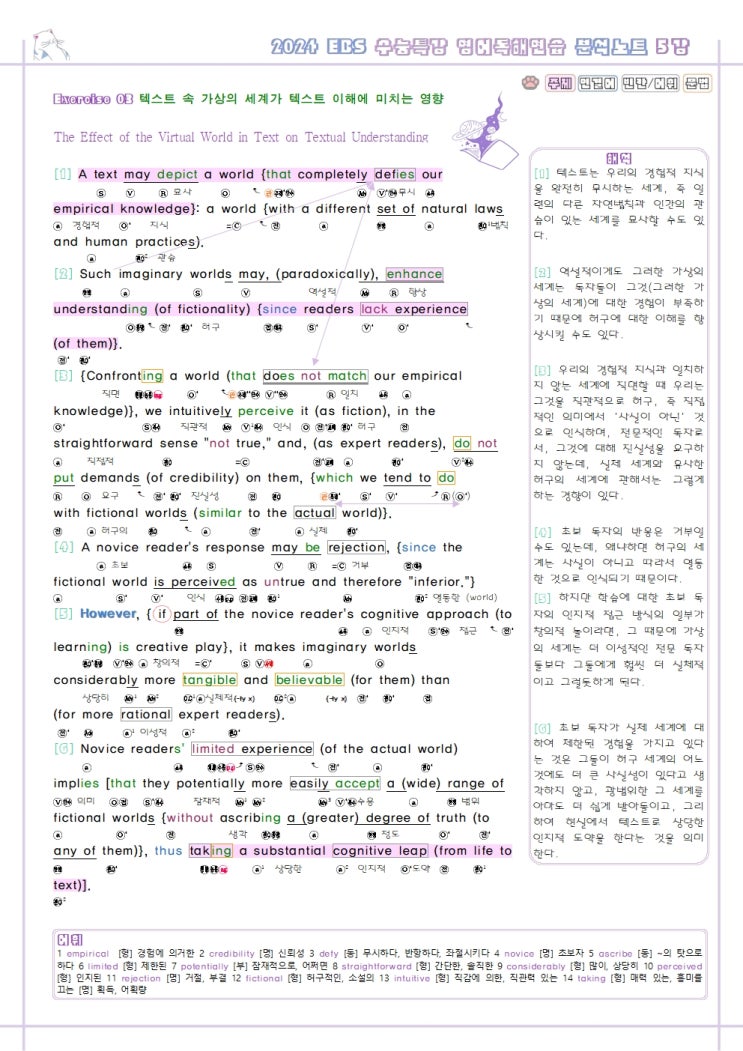 2024년 수능특강 영어 독해연습 5강 분석노트 변형문제 샘플 워크북 5종 무료 네이버 블로그