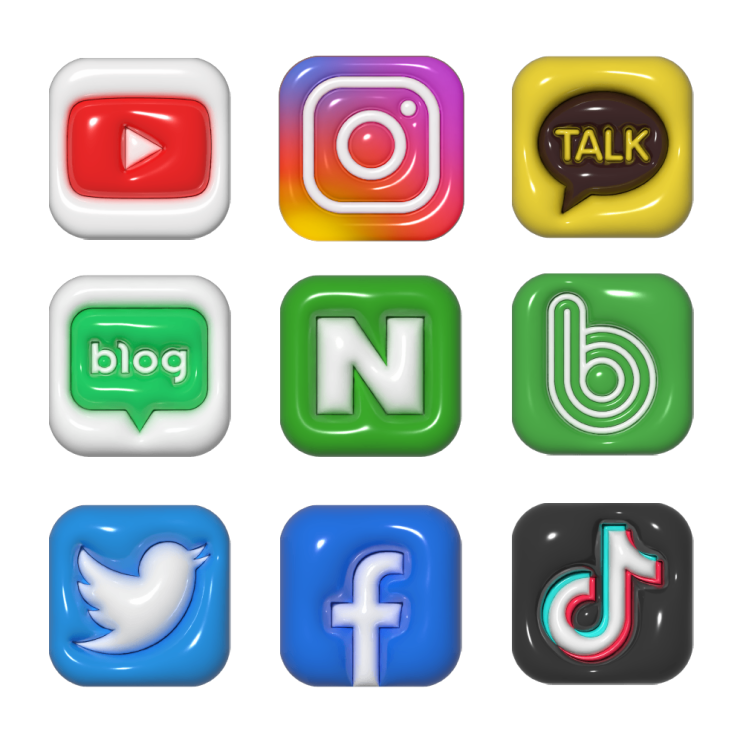 [무료 공유] SNS 2D, 3D 로고 아이콘 : 네이버 블로그