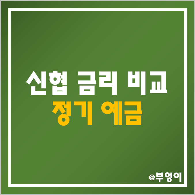 신협 특판 정기 예금 금리 높은 곳 비교 서울 부산 울산 천안 춘천 대구 광주 인천 이자 고금리 예탁금 이자율 순위