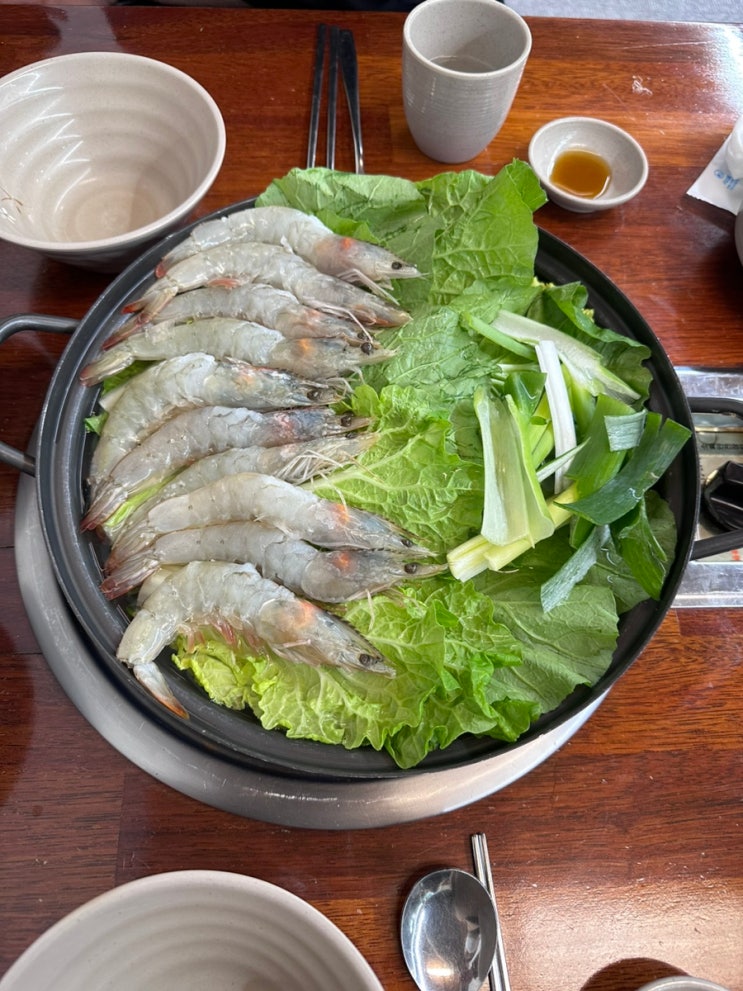 송도맛집 백합칼국수우이며녹에서 왕새우수제비 먹은 후기 네이버 블로그