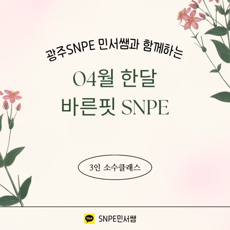 [광주SNPE] 04월 바른핏 SNPE 3:1 클래스:마감 : 네이버 블로그