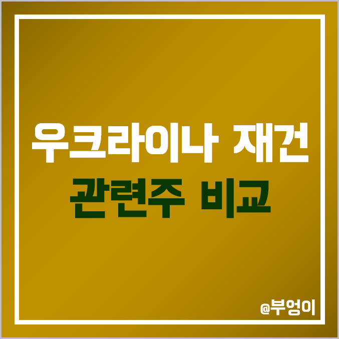 러시아 우크라이나 전쟁 재건 관련주 비교 현대건설기계 도화엔지니어링 스페코 에스와이 다스코 혜인 삼부토건 동일고무벨트 두산