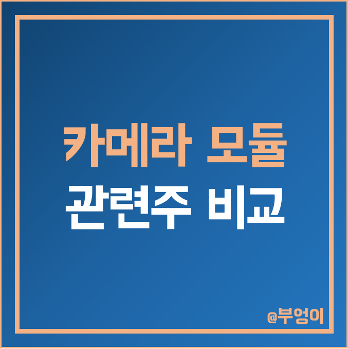국내 카메라 모듈 관련주 비교 캠시스 자화전자 파트론 옵트론텍 엠씨넥스 세코닉스 엘컴텍 덕우전자 파워로직스 라온피플 삼양