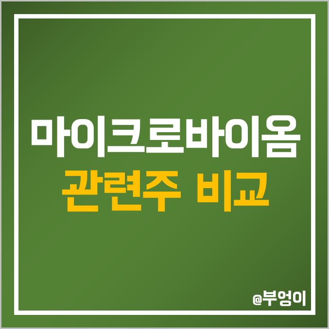 마이크로바이옴 관련주 비교 마크로젠 인트론바이오 랩지노믹스 유바이오로직스 엘지 Lg생활건강 한국콜마 소마젠 종근당바이오 아모레