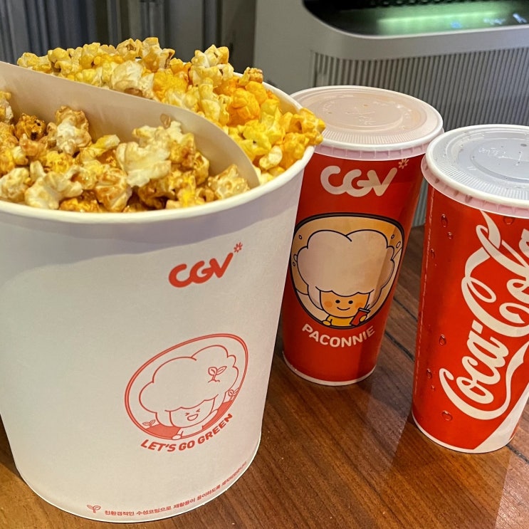 CGV콤보 리뷰-반반: 달콤팝콘, 더블치즈팝콘 + 제로콜라, 환타(7층 팝콘랩) : 네이버 블로그
