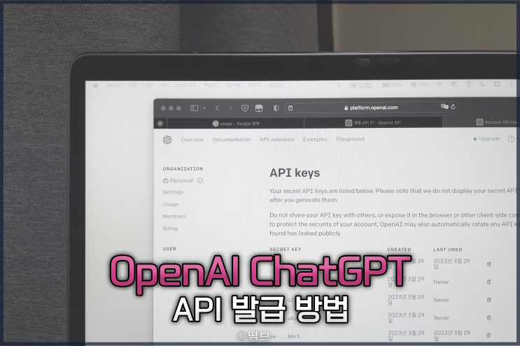 OpenAI ChatGPT API 발급 방법 : 네이버 블로그