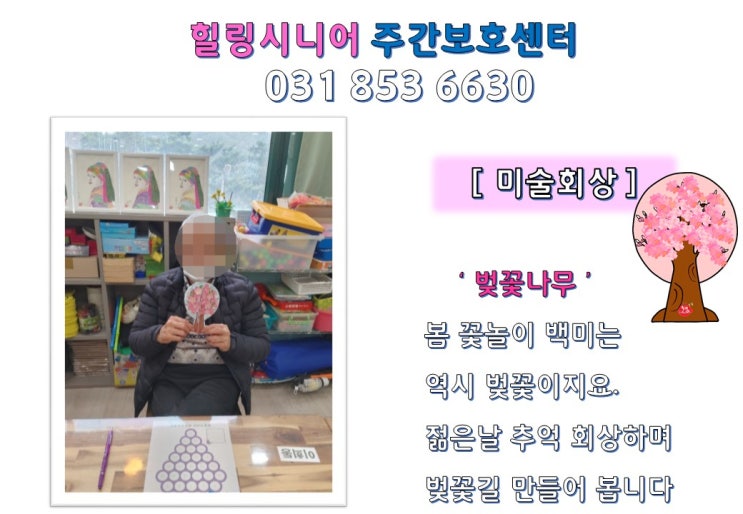 의정부주간보호 힐링시니어주간보호센터 벚꽃나무 네이버 블로그