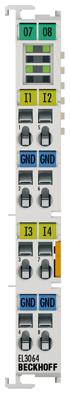 [백호프 제품소개] EL3064 | EtherCAT 터미널, 4 채널 아날로그 입력, 전압, 0~10 V, 12 비트, 싱글엔드 ...