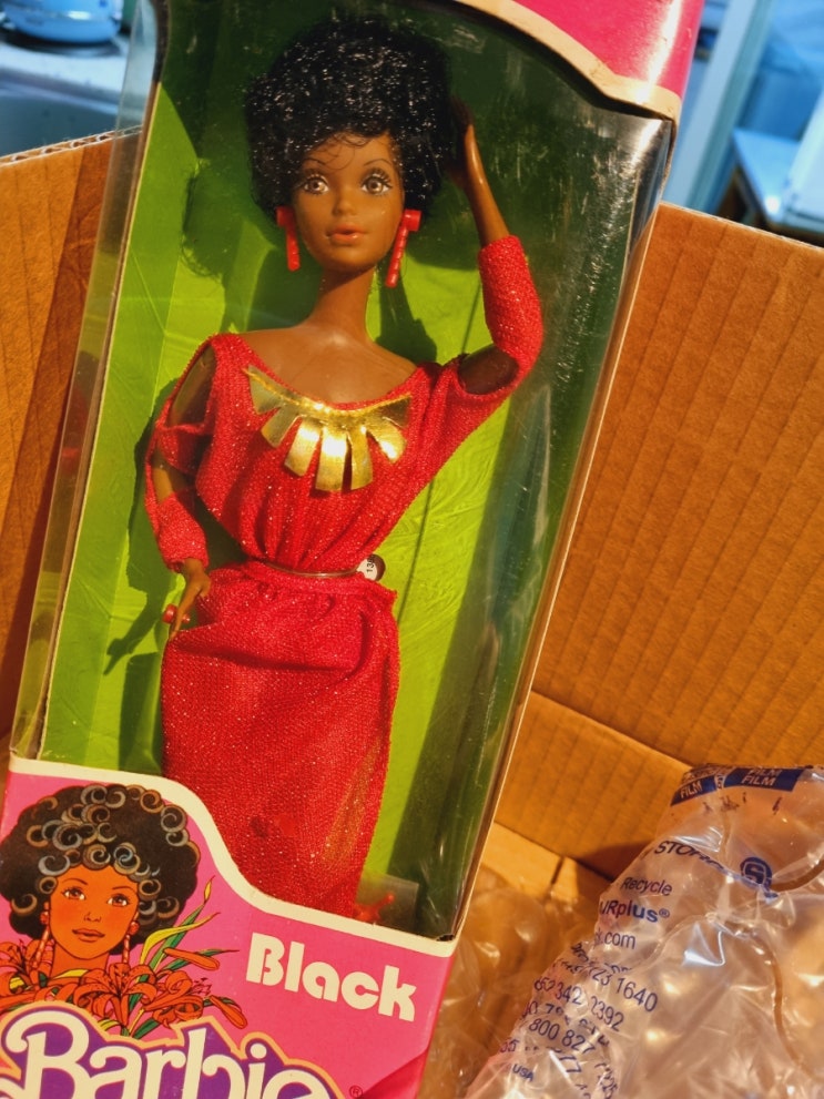 1979 First Black Barbie with steffie face,드디어 득템!매력적인 아프로 헤어,고혹적인 눈과 입 ...