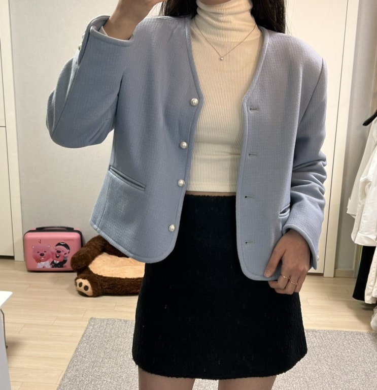 아카이브 제이투유 펄 블레어자켓 파스텔블루 구매 후기 archive jtou pearl blair jacket review ...